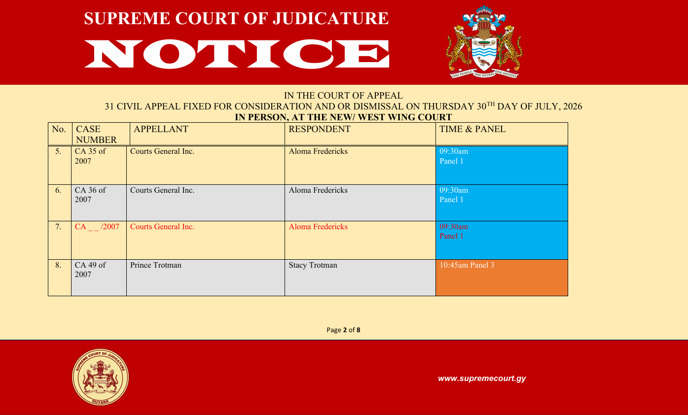 30th July, 2026 | Supreme Court of Judicature